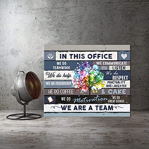 Inspirational Wall Art For Office Motivational Quotes Wall Decor We Are A Team Framed Canvas Wall Art Modern Office Wall Decor Office Size , 24x20 Inch