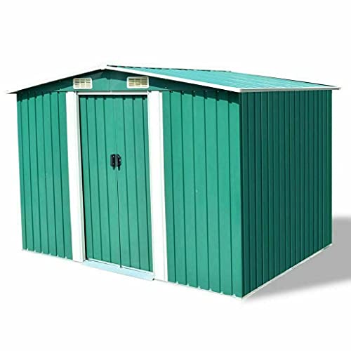 HUIJK Storage Sheds Garden Storage Unit Metal Shed Patio Outdoor Bike BoxTools Store Green