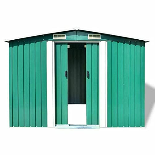 HUIJK Storage Sheds Garden Storage Unit Metal Shed Patio Outdoor Bike BoxTools Store Green