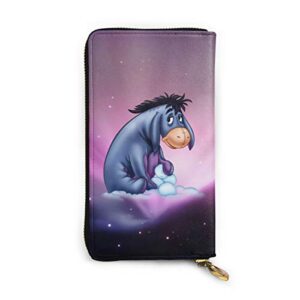 eeyore womens large capacity luxury wax genuine leather portable wallet clutch organizer