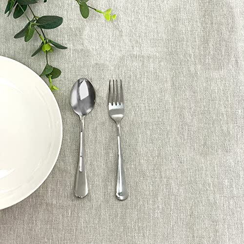 EVERLY 100% Pure Linen Rectangle Tablecloths 60x108Inches for Dining,Buffet Parties,Picnic,Events,Weddings and Restaurants,Decorative Halloween,Thanksgiving Machine Washable Tablecloths-Natural Linen