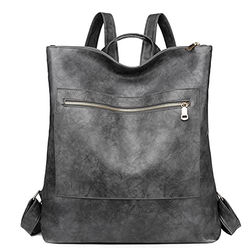 Women Fashion Backpack Purse, Multi-Purpose Shoulder Casual Daypack Large Capacity Bags (Gray)