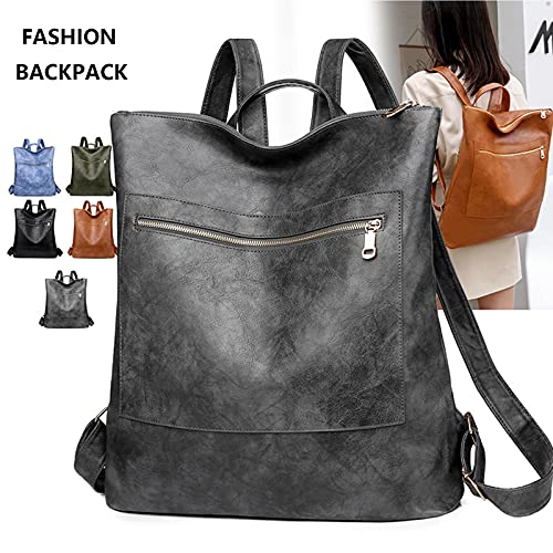 Women Fashion Backpack Purse, Multi-Purpose Shoulder Casual Daypack Large Capacity Bags (Gray)