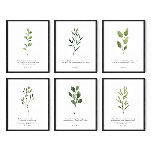 HAUS AND HUES Bible Verses Wall Decor - Set of 6 Christian Wall Decor Scripture Wall Art, Bible Verse Posters Biblical Wall Decor Scripture Art Wall Decor Christian Posters for Wall UNFRAMED (8"x10")