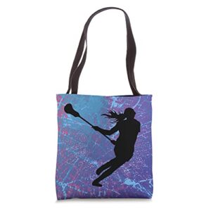 retro lacrosse womens girls kids player loves lacrosse cute tote bag