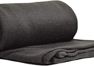 50x60 Throw Blankets, Fleece Throw Blanket for Livingroom, Couch, Chair, Bed (Solid Black)