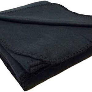 50x60 Throw Blankets, Fleece Throw Blanket for Livingroom, Couch, Chair, Bed (Solid Black)