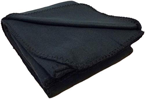 50x60 Throw Blankets, Fleece Throw Blanket for Livingroom, Couch, Chair, Bed (Solid Black)