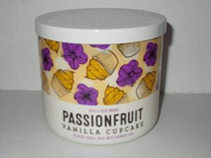 white barn bath and body works passionfruit vanilla cupcake 3 wick candle 14.5 ounce