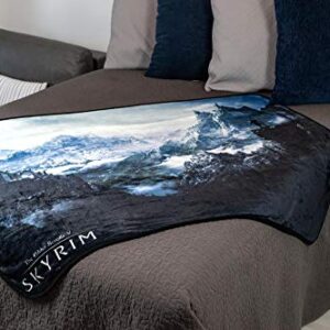 JUST FUNKY The Elder Scrolls Skyrim Video Game Fleece Throw Blanket | Skyrim Soft Blankets and Throws | Official The Elder Scrolls Skyrim Throw Blankets | Measures 60 x 45 Inches