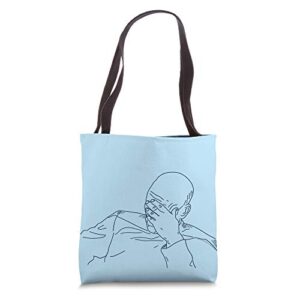 star trek: the next generation picard face palm line art tote bag