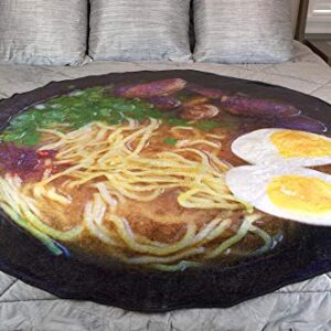 Ramen Bowl Fleece Throw Blanket | Large Soft Throw Blanket | Ramen Bowl Fleece Blankets And Throws And Throws | Officially Licensed Ramen Noodle Throw Blankets | Measures 60 Inches In Diameter