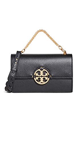 Tory Burch Women's Miller Metal Convertible Shoulder Bag, Black, One Size