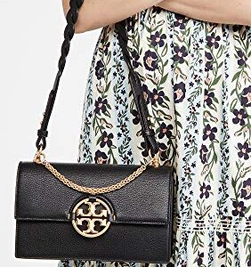 Tory Burch Women's Miller Metal Convertible Shoulder Bag, Black, One Size