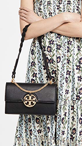 Tory Burch Women's Miller Metal Convertible Shoulder Bag, Black, One Size