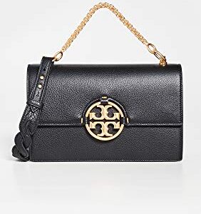 Tory Burch Women's Miller Metal Convertible Shoulder Bag, Black, One Size