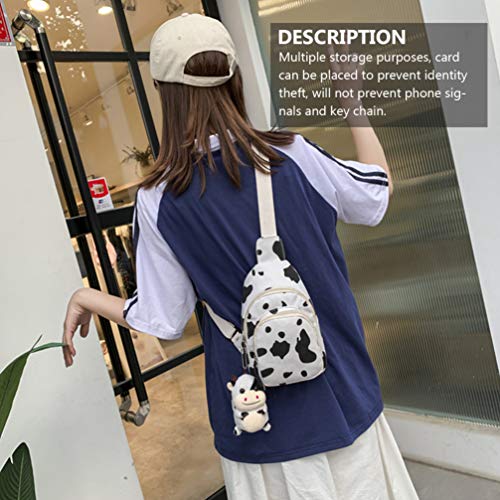 VALICLUD Hiking Backpack Small Crossbody Bag Mini Sling Backpack Small Cow Print Purse Canvas Cartoon Sling Bag Cell Phone Purse Cute Small Backpacks