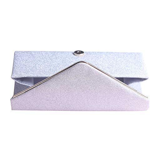 KALAIEN Envelope Clutch Purse Evening Bag for Women Glitter Evening Bag Handbags For Wedding (Silver)