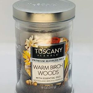 Tuscany Candle Warm Birch Woods Premium Marbled Wax Candle 2- Wick 18oz.