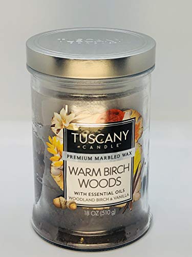 Tuscany Candle Warm Birch Woods Premium Marbled Wax Candle 2- Wick 18oz.