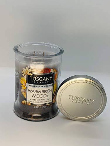 Tuscany Candle Warm Birch Woods Premium Marbled Wax Candle 2- Wick 18oz.