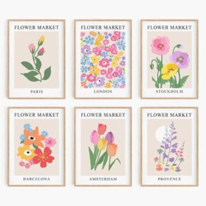 rbpride flower market poster set of 6, 8×10 inch matisse poster flower market canvas art prints unframed , abstract floral wall art modern abstract wall art for living room décor