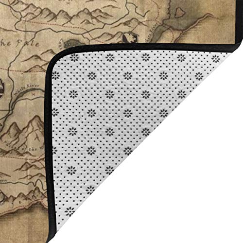 Premium Ultra Soft Durable Thick Area Rug - Luxury Fashion Non-Slip The Old Map in Game Province of Skyrim Large Rugs Bedside Mats Home Decor Carpet for Bedroom Nursery Living Room Playroom