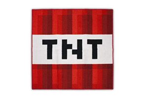 minecraft area rug tnt block decorations merch video game decorations tnt decorations | 39-inch square area rug