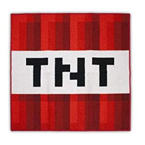 Minecraft Area Rug TNT Block Decorations Merch Video Game Decorations TNT Decorations | 39-Inch Square Area Rug