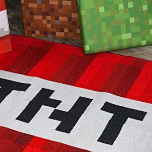 Minecraft Area Rug TNT Block Decorations Merch Video Game Decorations TNT Decorations | 39-Inch Square Area Rug