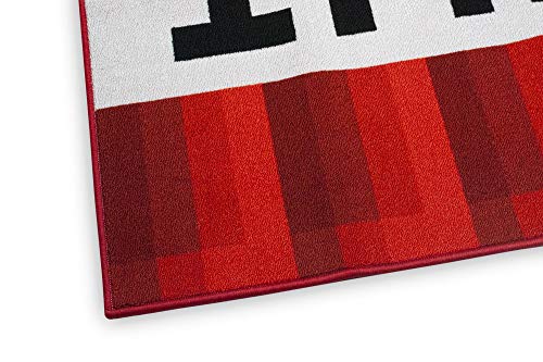 Minecraft Area Rug TNT Block Decorations Merch Video Game Decorations TNT Decorations | 39-Inch Square Area Rug