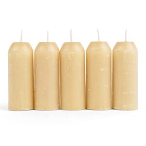 uco 12-hour natural beeswax, long-burning emergency candles for candle lantern, 5 pack