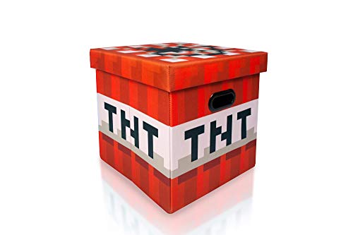 MINECRAFT TNT Block Storage Cube Organizer Storage Cube | TNT Block From Cubbies Storage Cubes | Organization Cubes | 15-Inch Square Bin With Lid