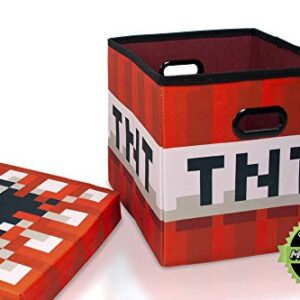 MINECRAFT TNT Block Storage Cube Organizer Storage Cube | TNT Block From Cubbies Storage Cubes | Organization Cubes | 15-Inch Square Bin With Lid