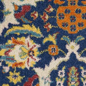 Nourison Allur Persian Navy Multicolor 2' x 3' Area -Rug, Easy -Cleaning, Non Shedding, Bed Room, Living Room, Dining Room, Kitchen (2x3)