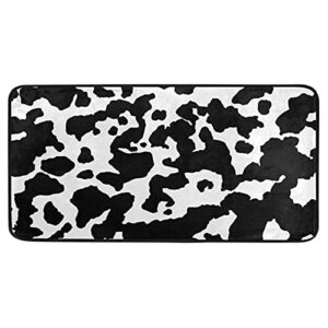 cow print animal skin area rug non-slip washable soft floor mat carpet for kitchen bedroom living room bathroom home decor,39×20 inch