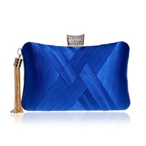 kalaien women’s evening bags clutch purse bridal party handbags for wedding prom night out party (royal blue)