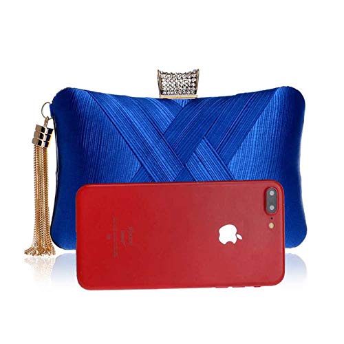 KALAIEN Women's Evening Bags Clutch Purse Bridal Party Handbags for Wedding Prom Night out Party (Royal Blue)