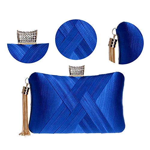 KALAIEN Women's Evening Bags Clutch Purse Bridal Party Handbags for Wedding Prom Night out Party (Royal Blue)