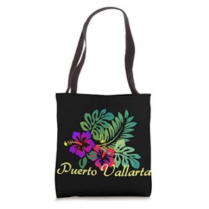 puerto vallarta beach tropical flower surf vacay tote bag