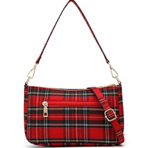 Ro Rox Sheena Tartan Check Punk 90's Crossbody Purse Handbag