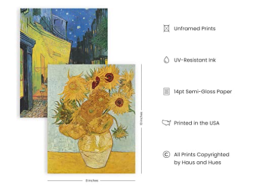 HAUS AND HUES Van Gogh Poster Van Gogh Prints Fine Art Paintings Vincent Van Gogh Paintings Art Posters and Prints of Famous Painting Famous Art Prints Fine Art Prints (Van Gogh, 8"x10")