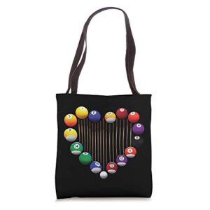 billiard pool billiard ball billiard player lover heart men tote bag