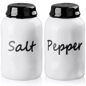 salt and pepper shakers set – ceramic salt and pepper shakers, adorable salt and pepper set for kitchen decor, perfect for cooking, rv, bbq, set of 2, 4 oz