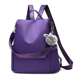 younne women fashion backpack purse anti theft waterproof designer travel bag lightweight casual shoulder bag satchel bag(purple)