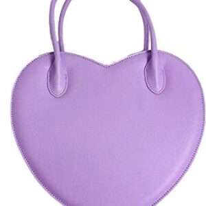 GK-O Fashion Women Heart Shaped Bag Lolita Handbag Clutch Purse Wallet PU Handbag (Light purple)