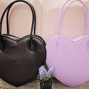 GK-O Fashion Women Heart Shaped Bag Lolita Handbag Clutch Purse Wallet PU Handbag (Light purple)