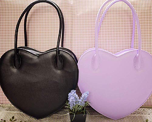 GK-O Fashion Women Heart Shaped Bag Lolita Handbag Clutch Purse Wallet PU Handbag (Light purple)