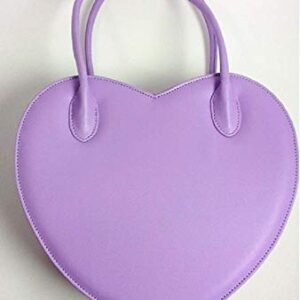 GK-O Fashion Women Heart Shaped Bag Lolita Handbag Clutch Purse Wallet PU Handbag (Light purple)