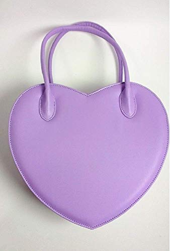 GK-O Fashion Women Heart Shaped Bag Lolita Handbag Clutch Purse Wallet PU Handbag (Light purple)